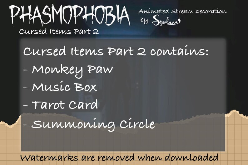 Phasmophobia Cursed Objects as Stream Decoration for Twitch, Youtube ...