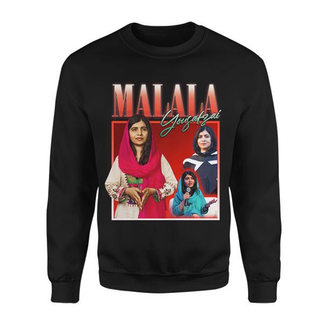 MALALA Homage Sweatshirt, Feminist Hand Printed Top, Graphic Unisex ...