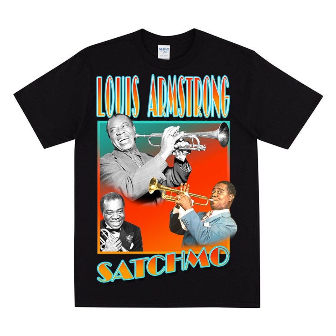 LOUIS ARMSTRONG Homage T-shirt, for Jazz Lovers, What A Wonderful World ...