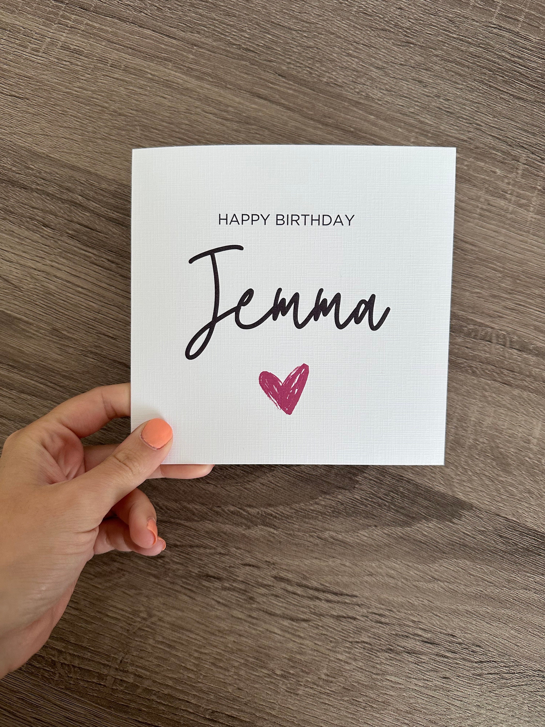 Personalised Birthday Card With Heart Design | Birthday Girl | Girls ...