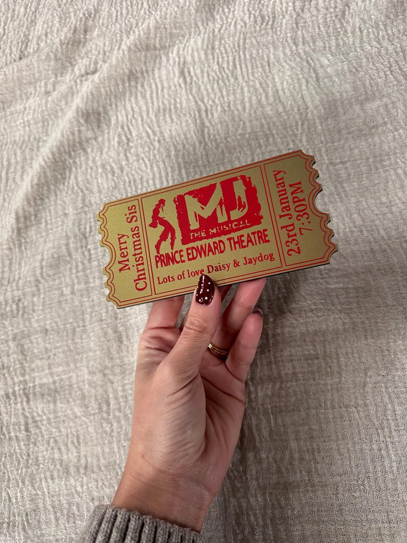 Personalised Keepsake Acrylic Ticket | Gift Reveal | Surprise Reveal ...