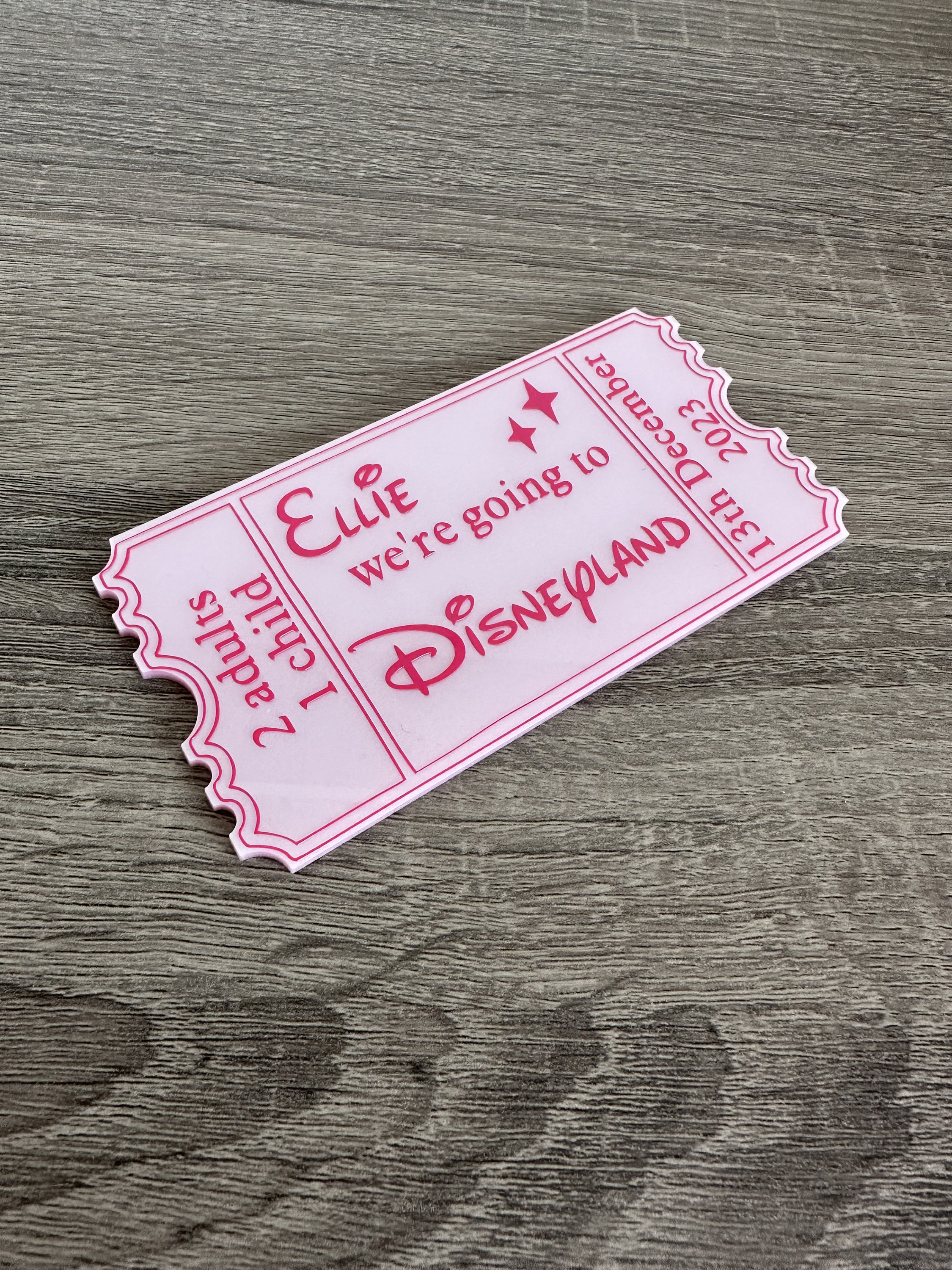 Personalised Keepsake Acrylic Ticket | Gift Reveal | Surprise Reveal ...
