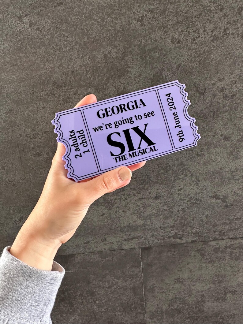 Personalised Keepsake Acrylic Ticket | Gift Reveal | Surprise Reveal ...