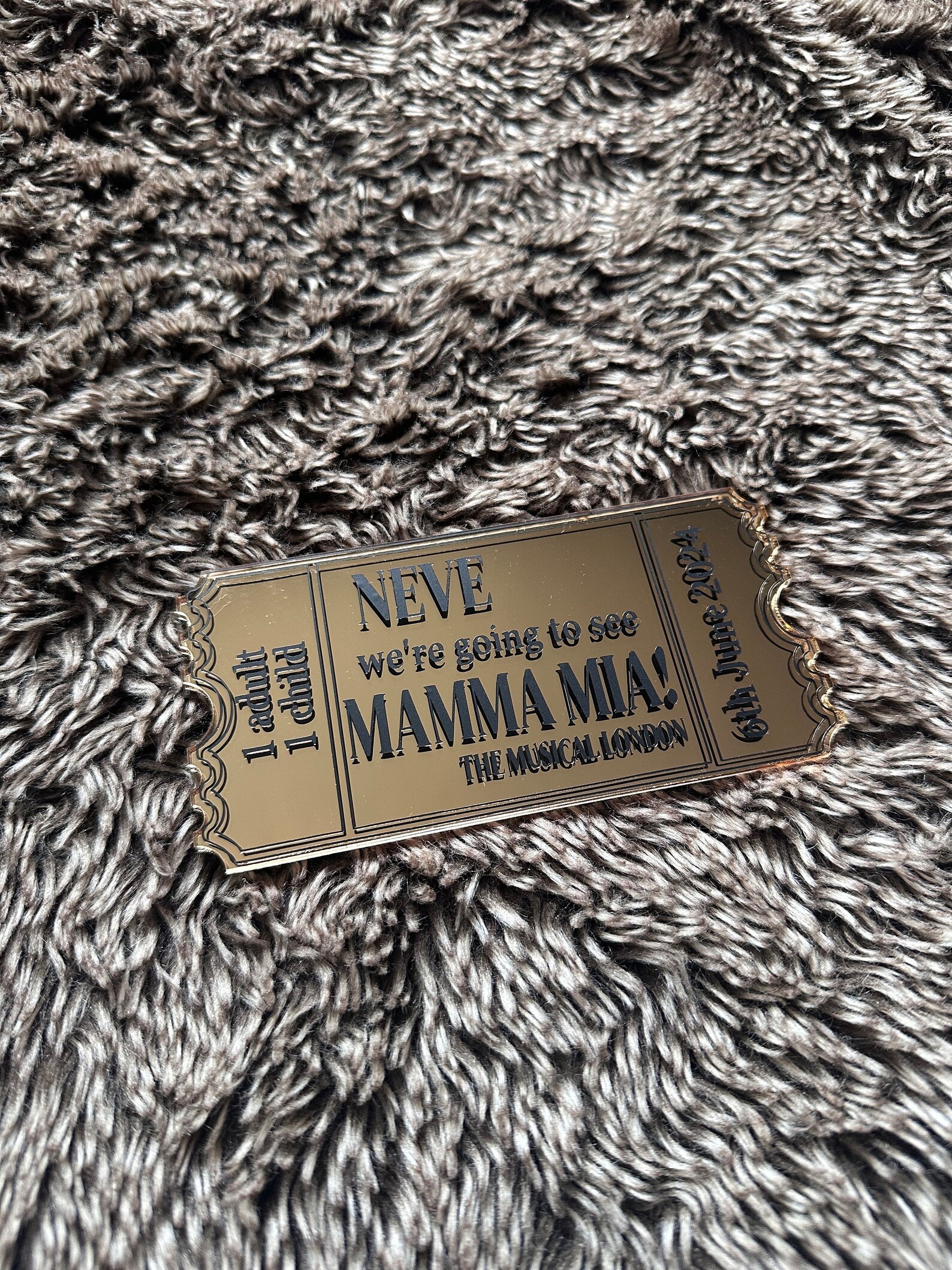 Personalised Keepsake Acrylic Ticket | Gift Reveal | Surprise Reveal ...