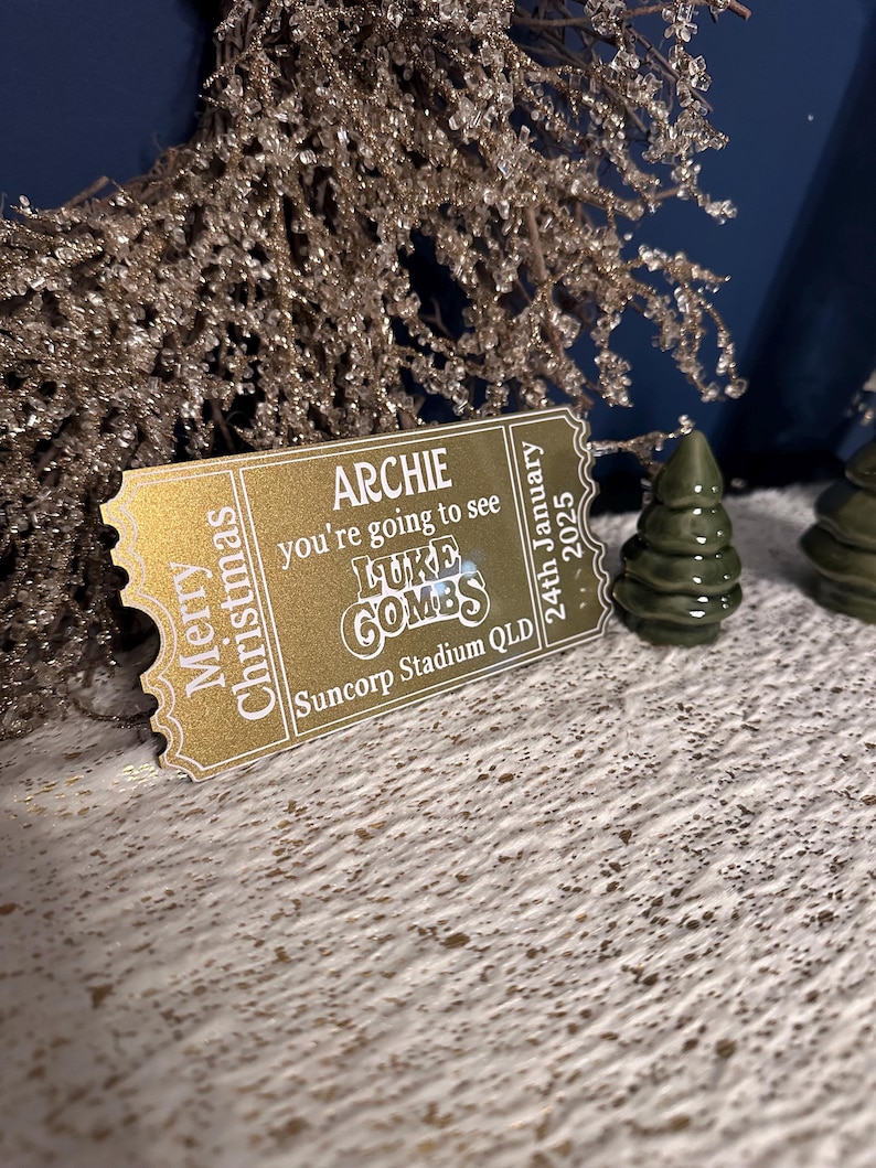 Personalised Keepsake Acrylic Ticket | Gift Reveal | Surprise Reveal ...