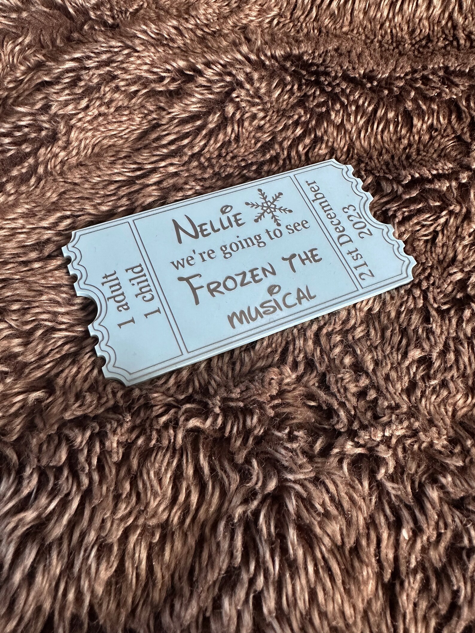 Personalised Keepsake Acrylic Ticket | Gift Reveal | Surprise Reveal ...