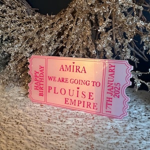 Personalised Keepsake Acrylic Ticket | Gift Reveal | Surprise Reveal ...