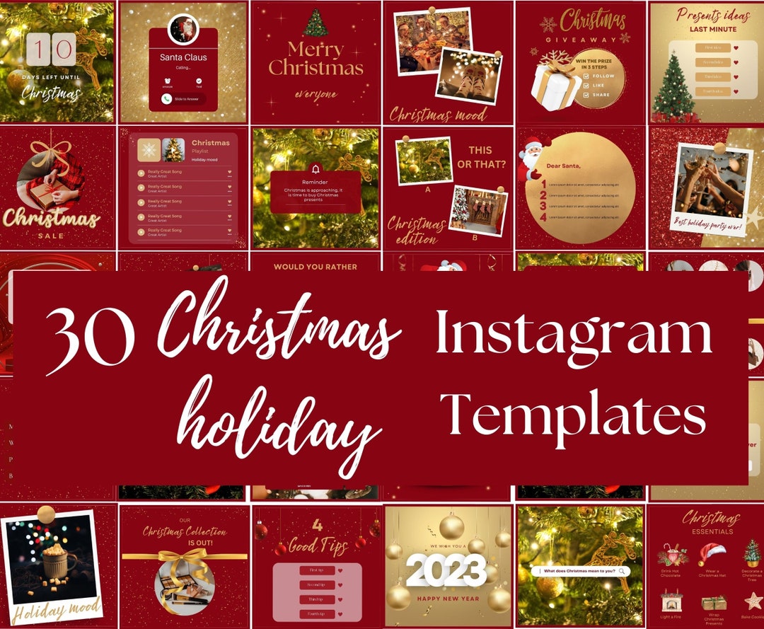 Christmas Instagram Post Templates Canva | Holiday Instagram Templates ...