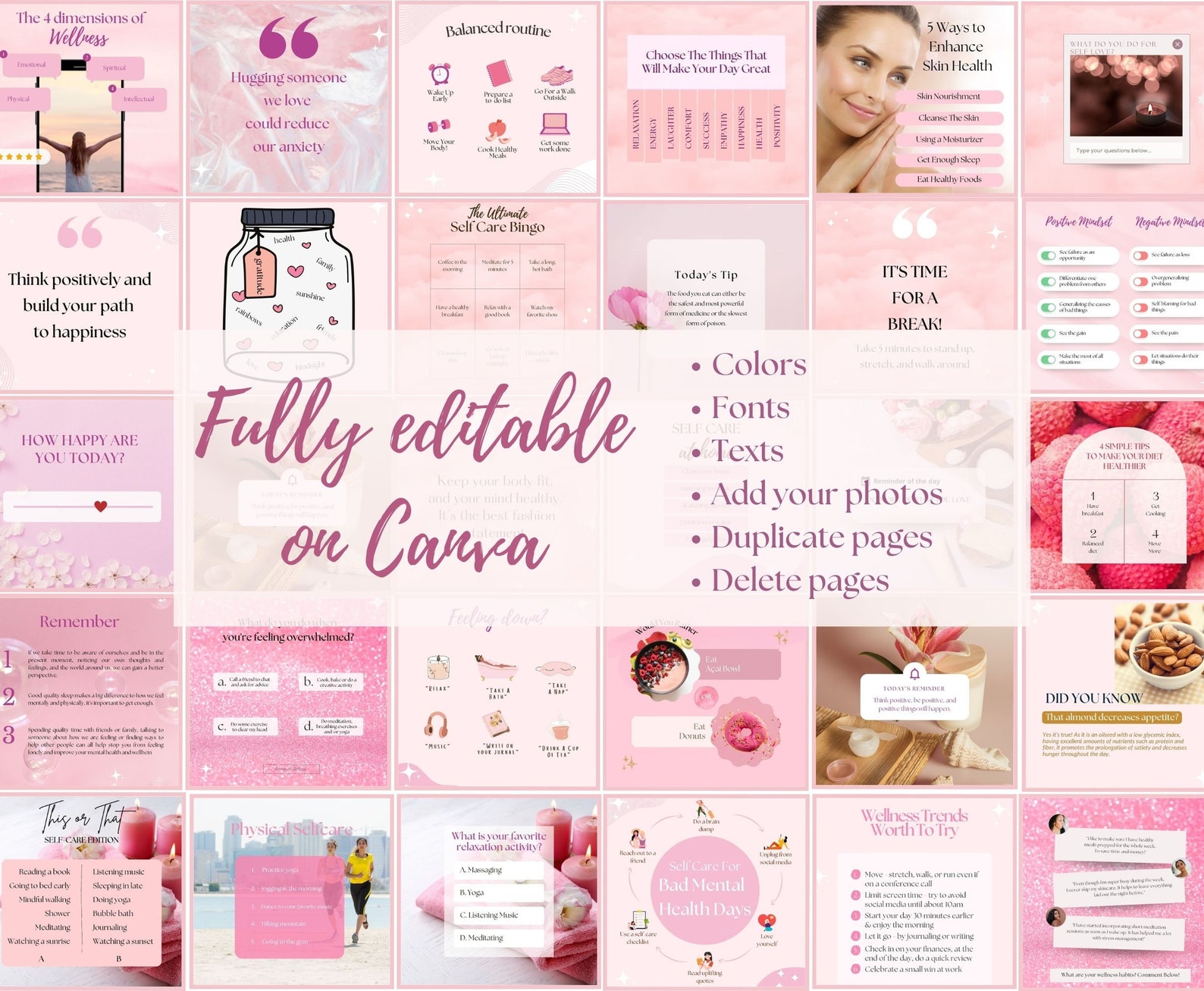 Health and Wellness Instagram Templates, Wellness and Mental Health ...