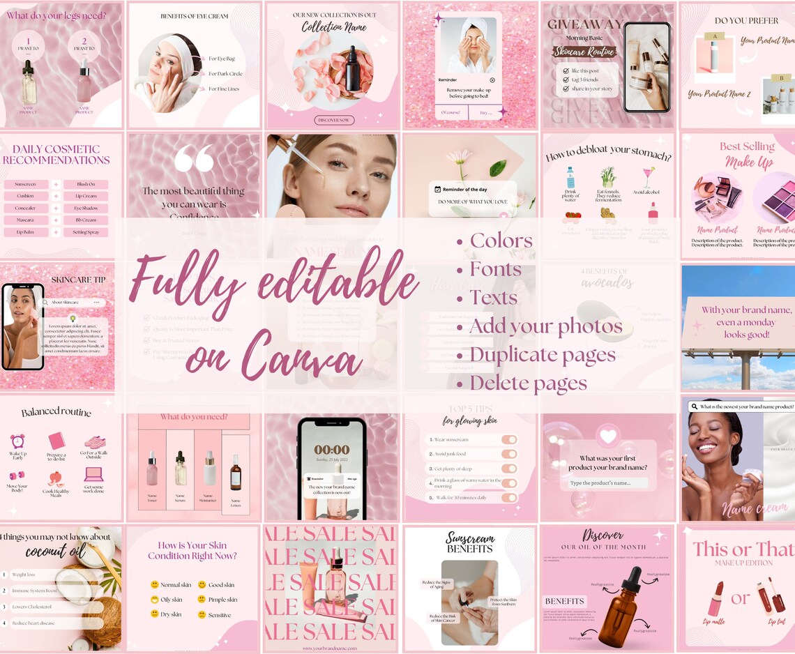 60 Beauty Instagram Templates | Engagement Instagram Posts | Beauty ...