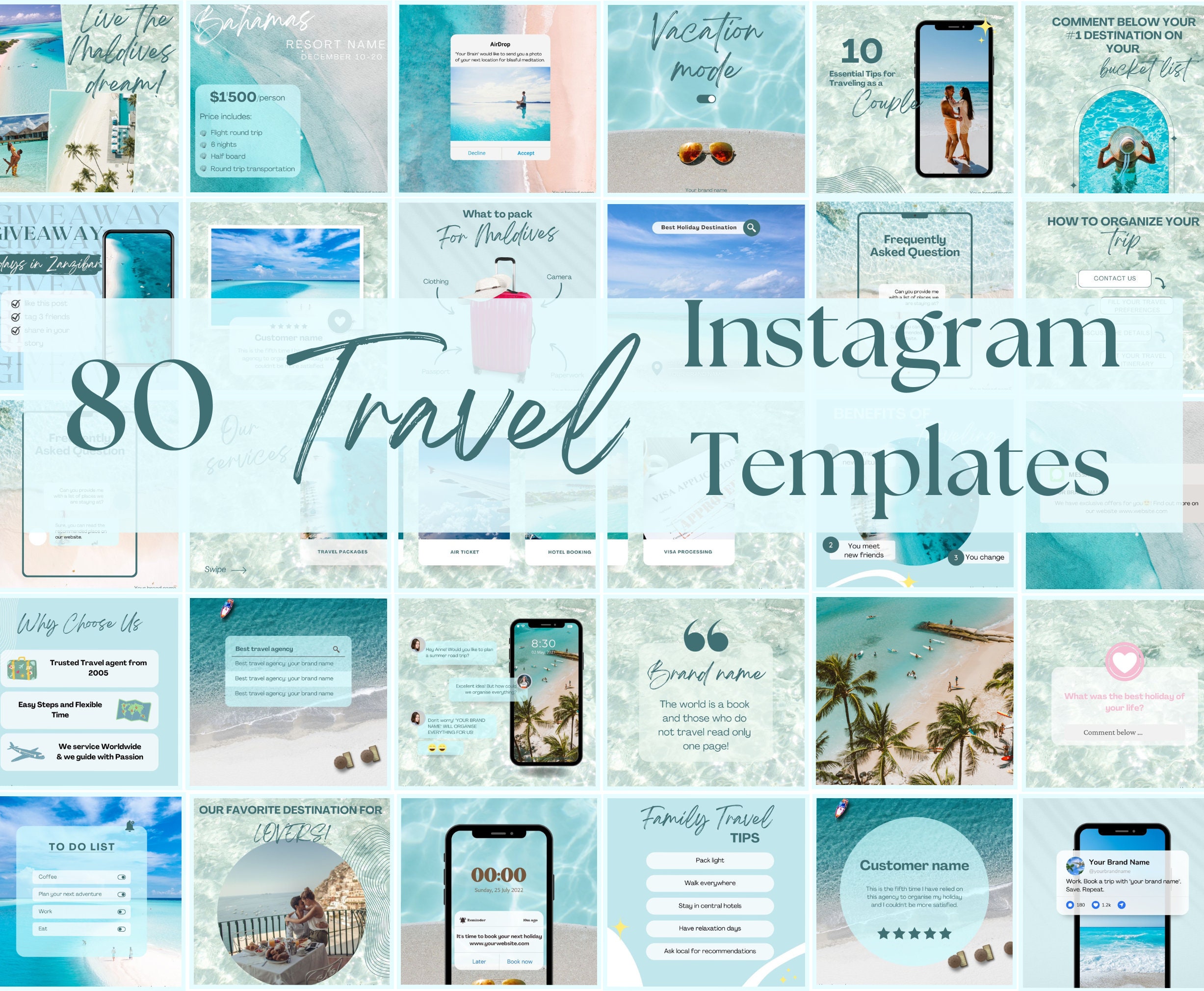 Travel Instagram Templates | Travel Instagram Feed | Luxury Travel ...