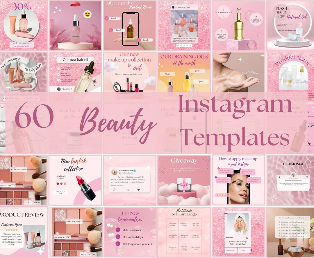 60 Beauty Instagram Templates | Engagement Instagram Posts | Beauty ...