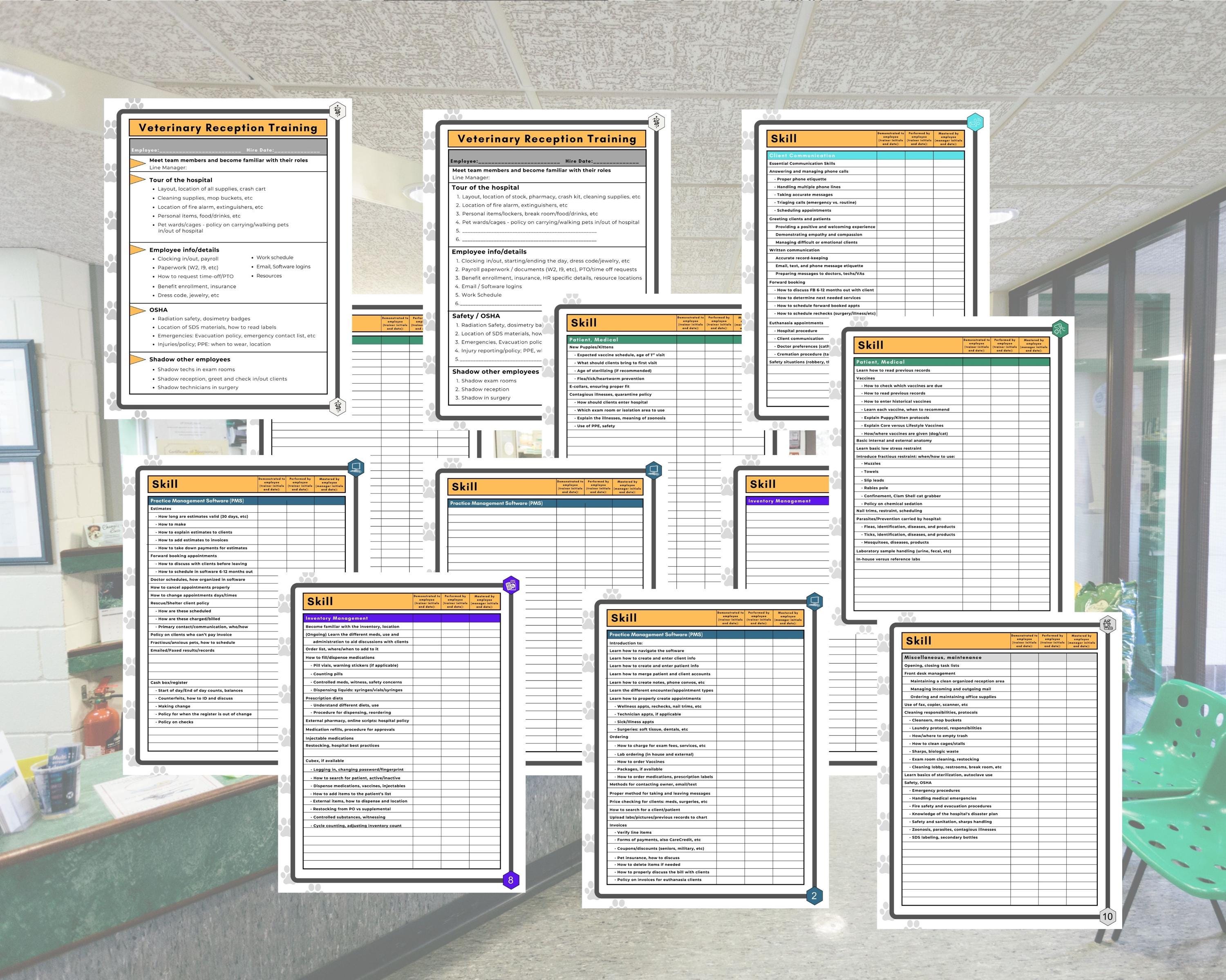 Vet Reception Skills and Tasks Checklist | Training Guide for ...