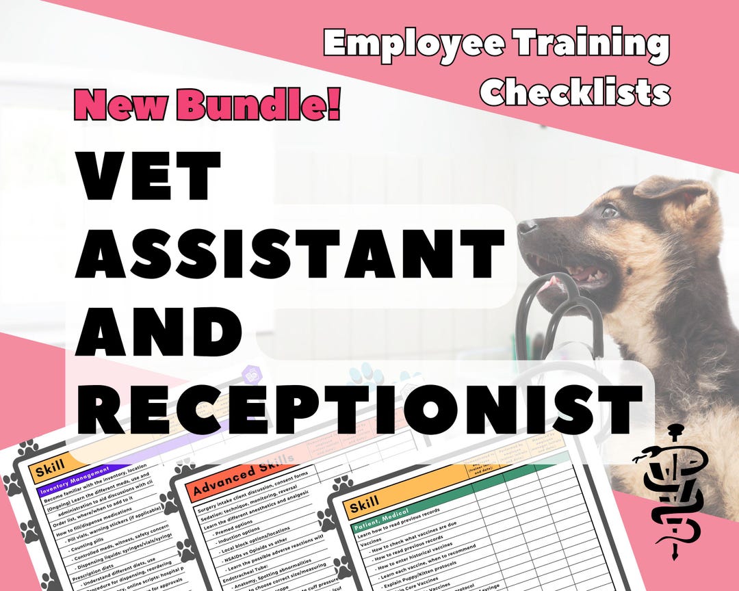 Vet Assistant and Receptionists Skills Checklists Bundle | Training for ...