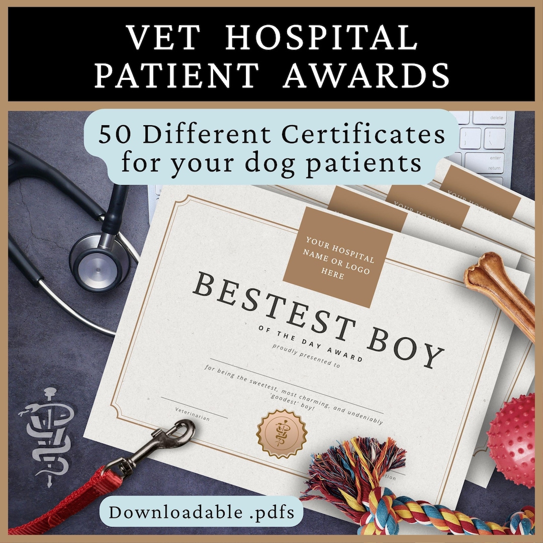 Customizable Vet Hospital Patient Awards | Veterinary Clinic Client ...
