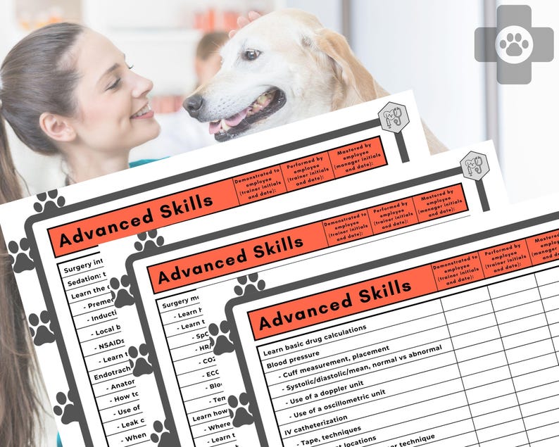 Vet Assistant VA Skills Checklist | Employee Training for Veterinary ...