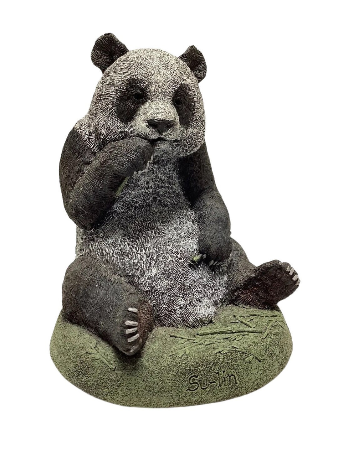 Vintage Tim Wolfe Sculpture "su-lin" Panda Eating Bamboo - Etsy