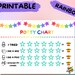 Potty Chart, Printable Potty Chart, Rainbow Theme, Reward Chart, Toilet ...