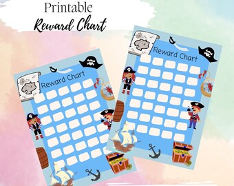 Kids Pirate Reward Chart, Sticker Chart Printable, Instant Chore Chart ...