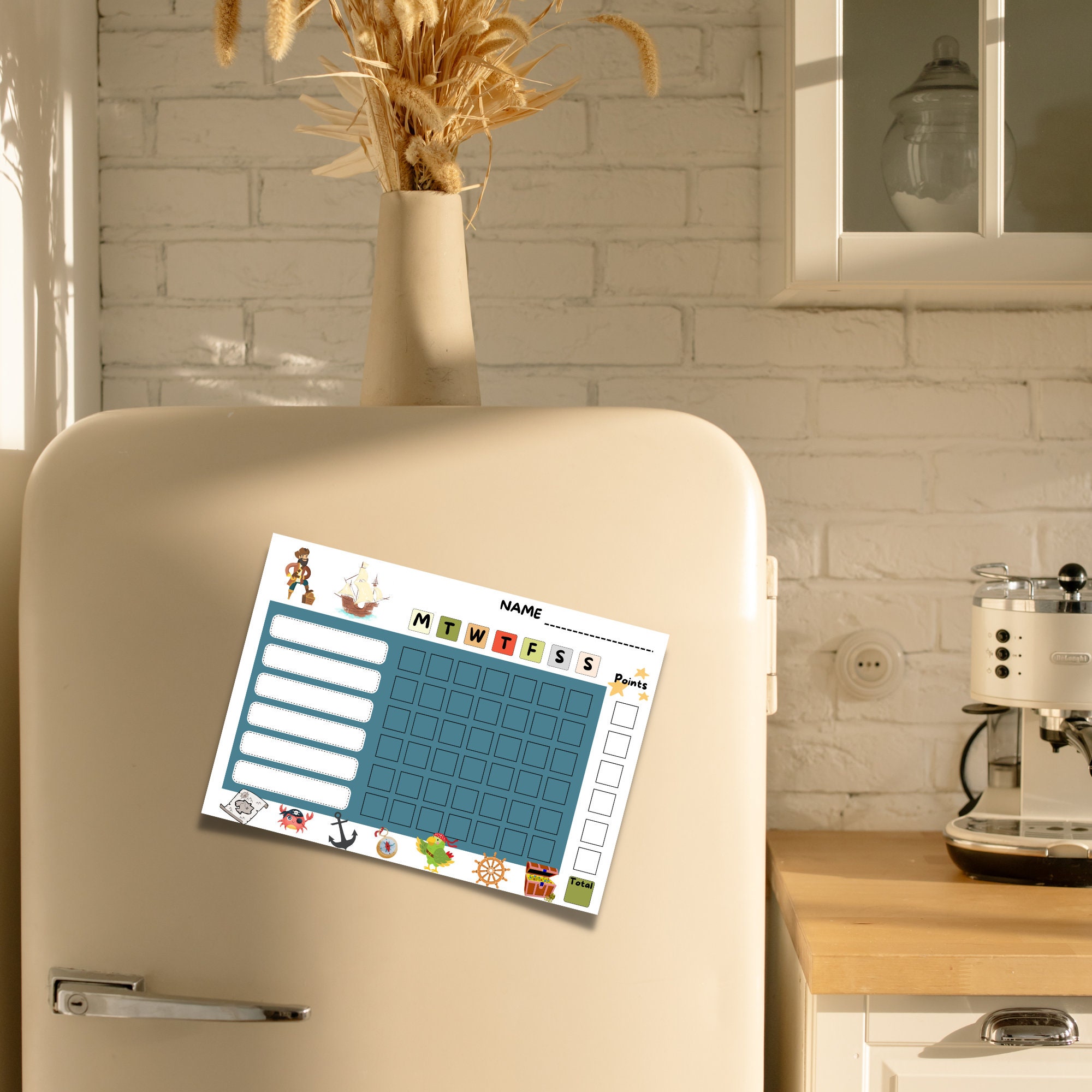 Chore Chart, Pirate Theme, Kids Chore Chart, Chore Chart Printable ...