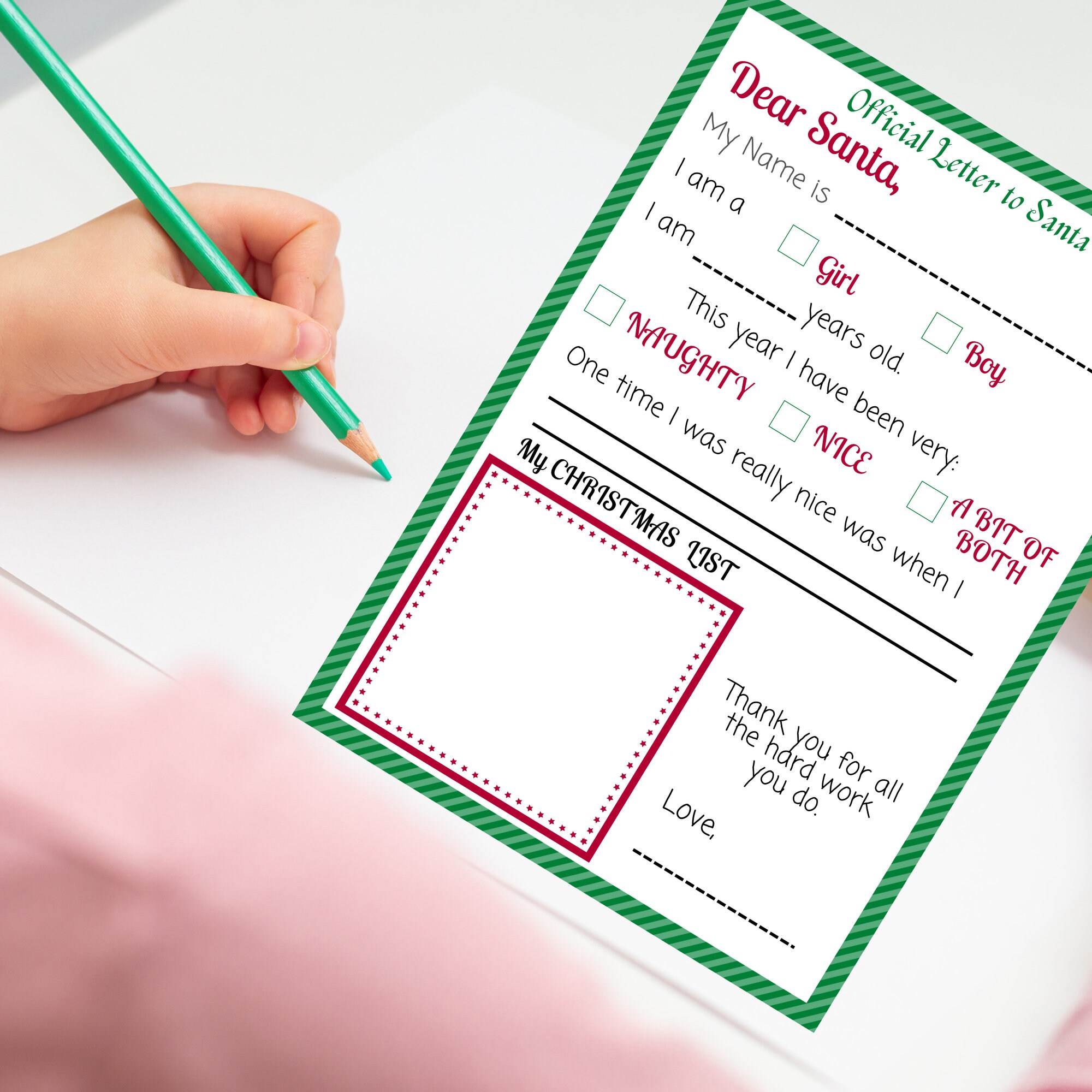 Letter to Santa, Santa Letter, Letter to Santa Printable, Instant ...