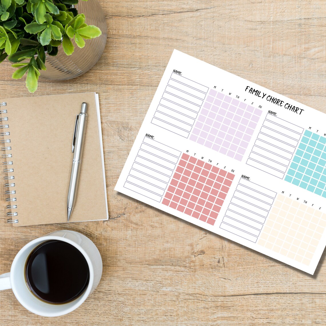 Family Chore Chart Family Planner Chore Chart Printable - Etsy