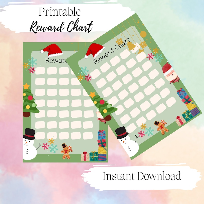 Christmas Reward Chart, Behaviour Chart for Kids, Reward Chart ...