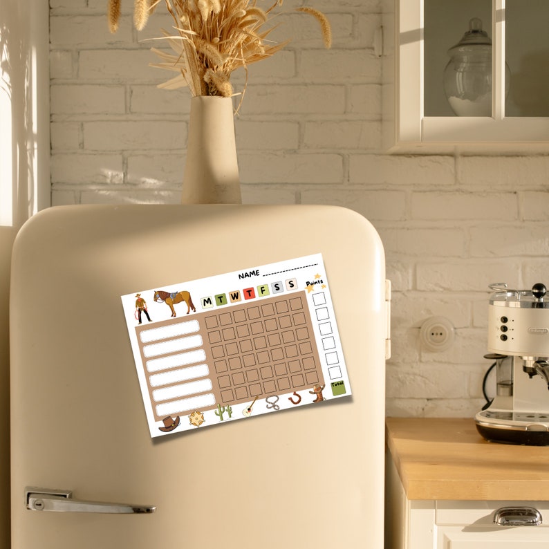 Chore Chart, Cowboy Theme, Kids Chore Chart, Chore Chart Printable ...