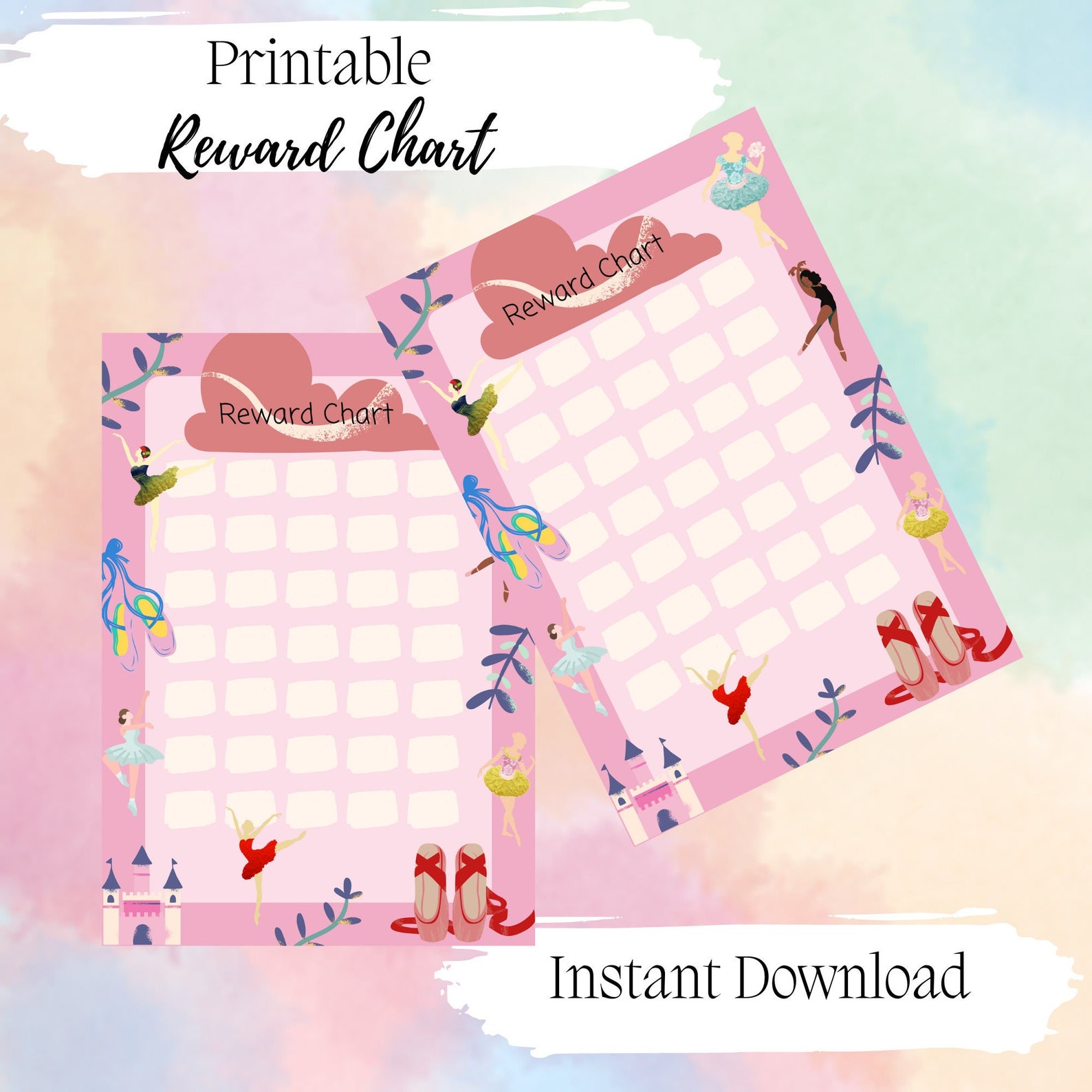 Ballet Themed Chart, Reward Chart for Kids, Behaviour Chart for ...