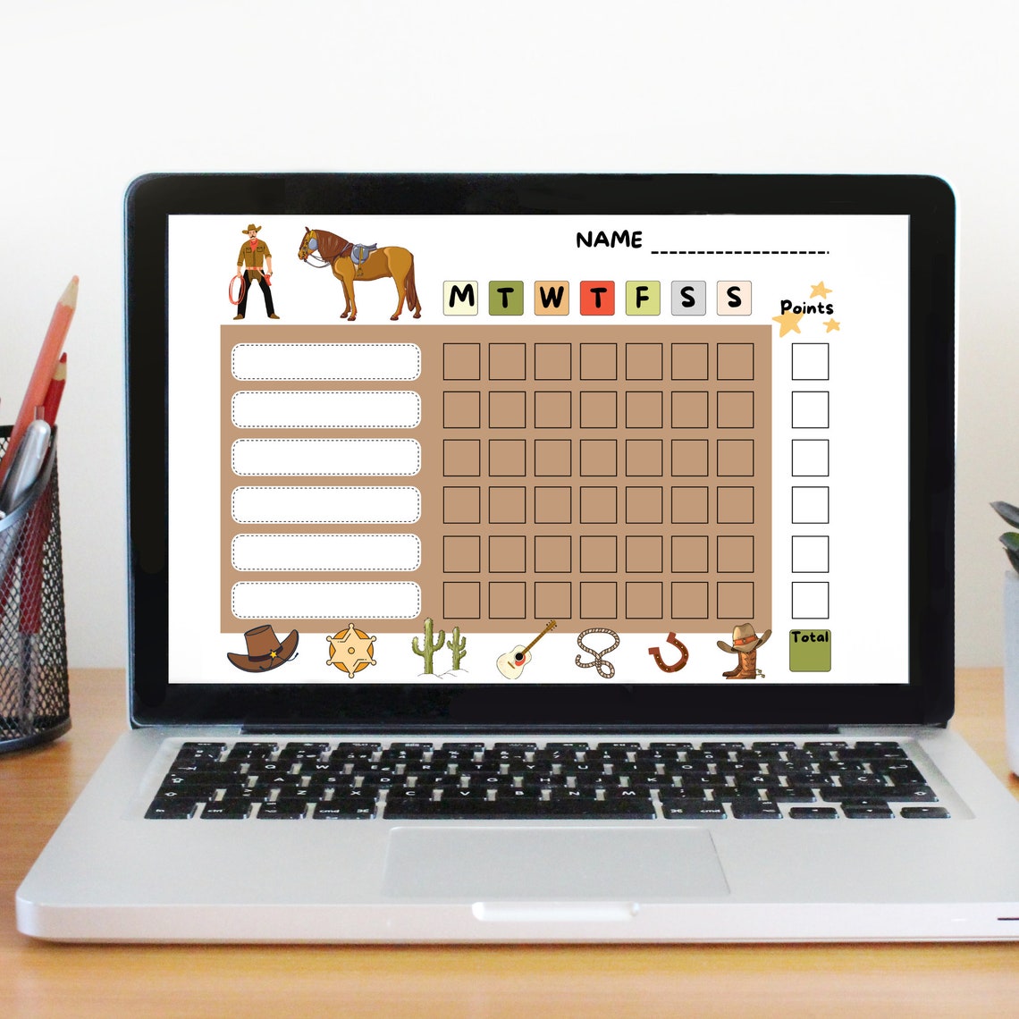 Chore Chart, Cowboy Theme, Kids Chore Chart, Chore Chart Printable ...