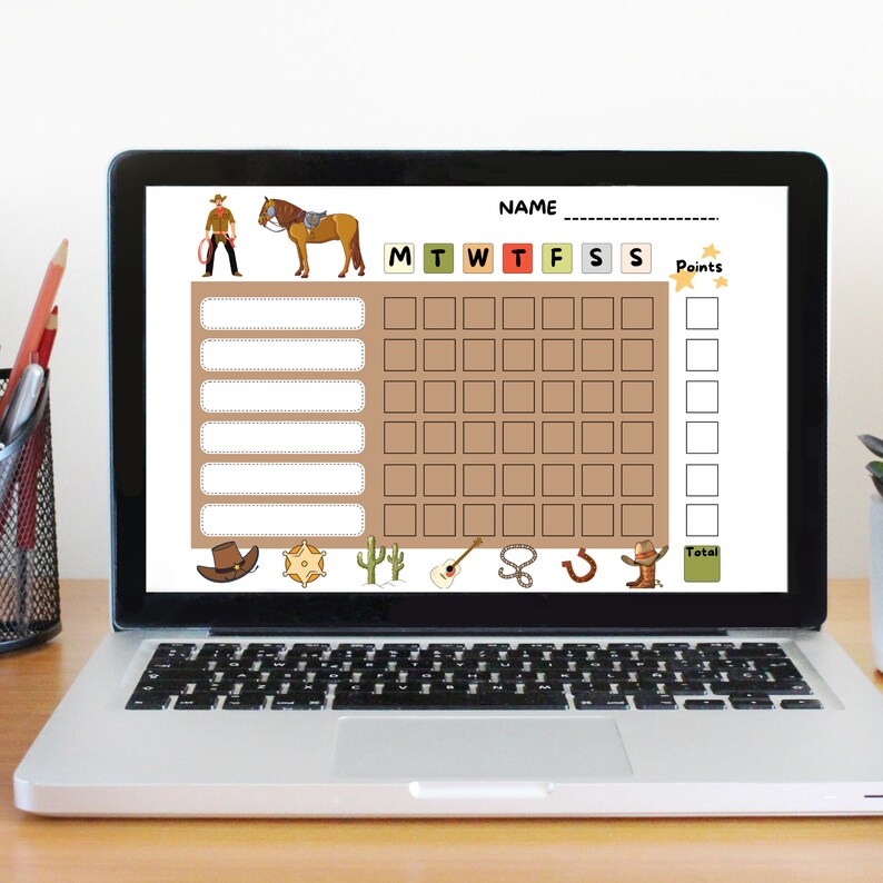 Chore Chart, Cowboy Theme, Kids Chore Chart, Chore Chart Printable ...