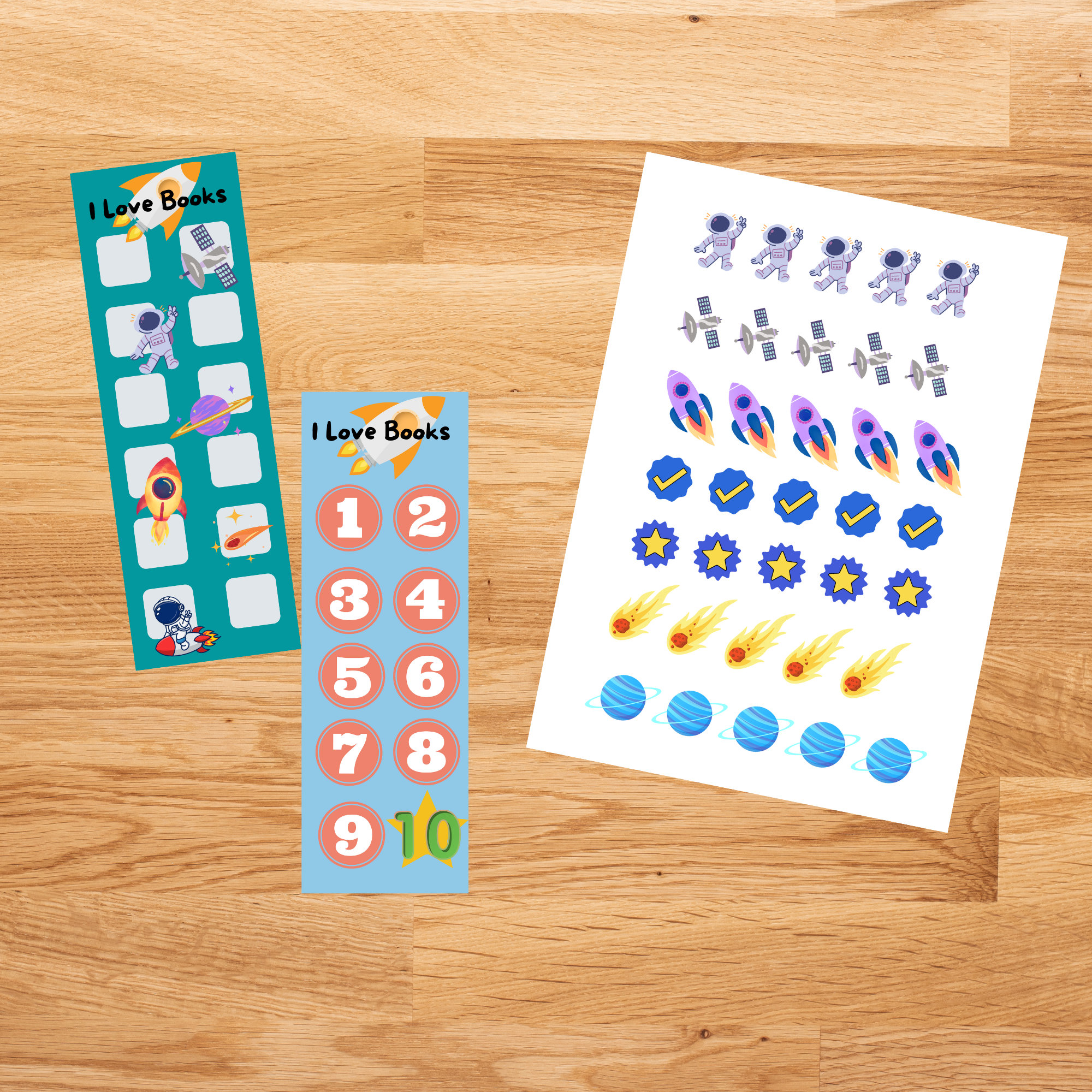 Space Bookmark, Printable Bookmarks for Kids, Instant Download ...