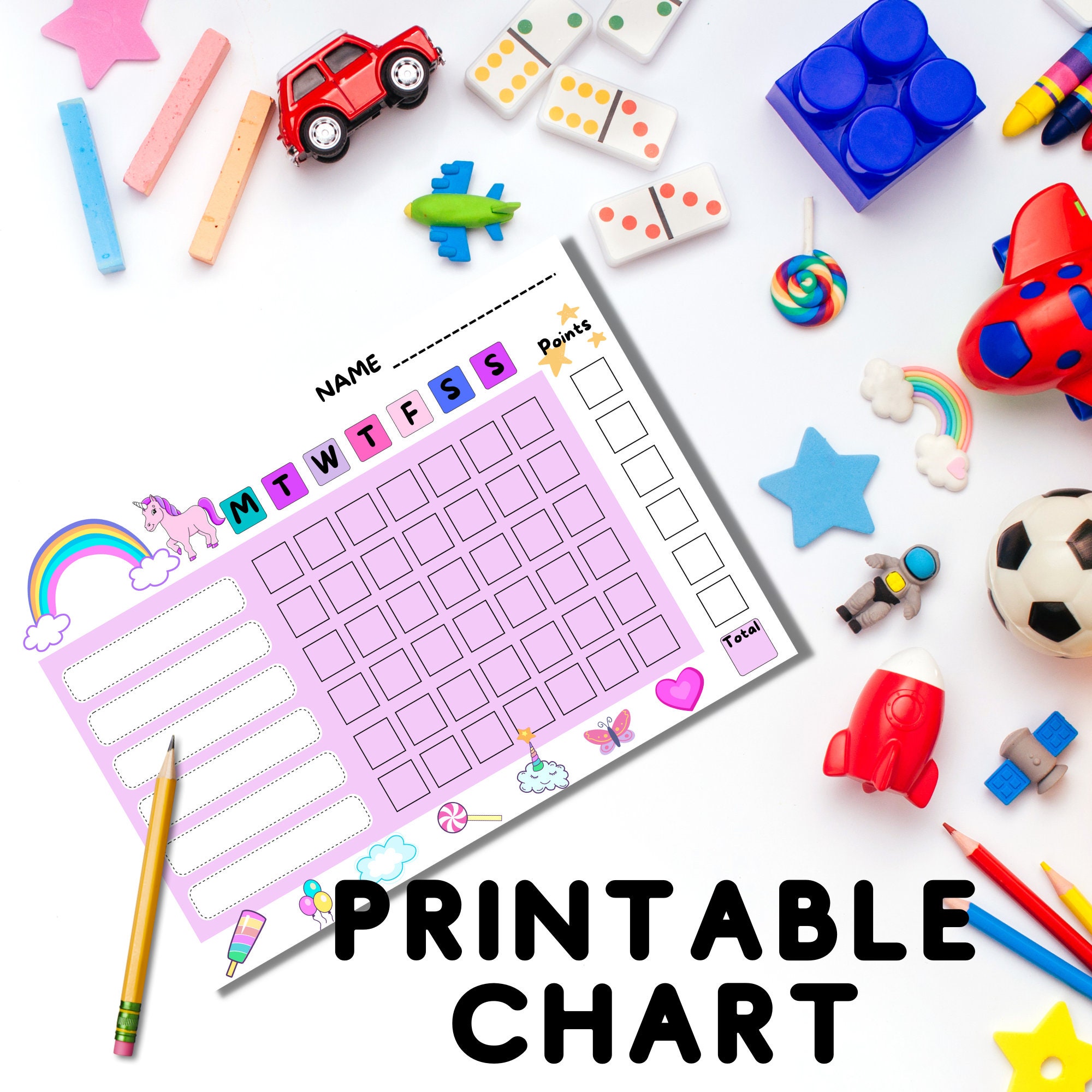 Chore Chart Unicorn Theme Kids Chore Chart Chore Chart - Etsy