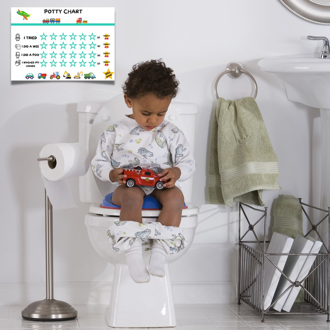 Potty Chart, Printable Potty Chart, Vehicle Theme, Reward Chart, Toilet ...