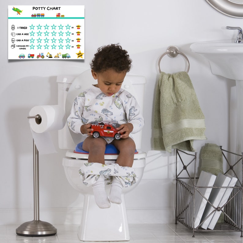 Potty Chart, Printable Potty Chart, Vehicle Theme, Reward Chart, Toilet ...