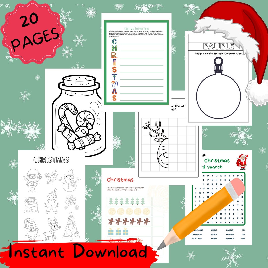 Christmas Activity Workbook, Christmas Countdown, Busy Book, Christmas ...