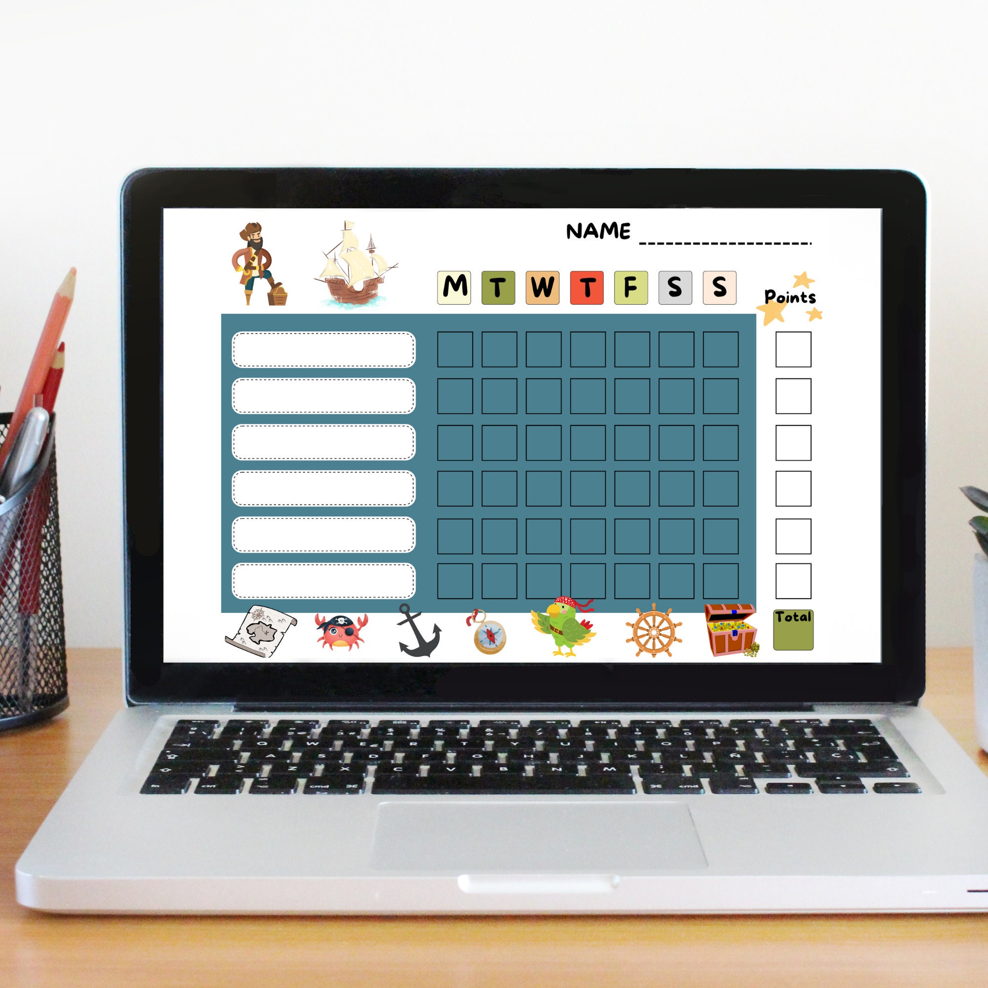 Chore Chart, Pirate Theme, Kids Chore Chart, Chore Chart Printable ...