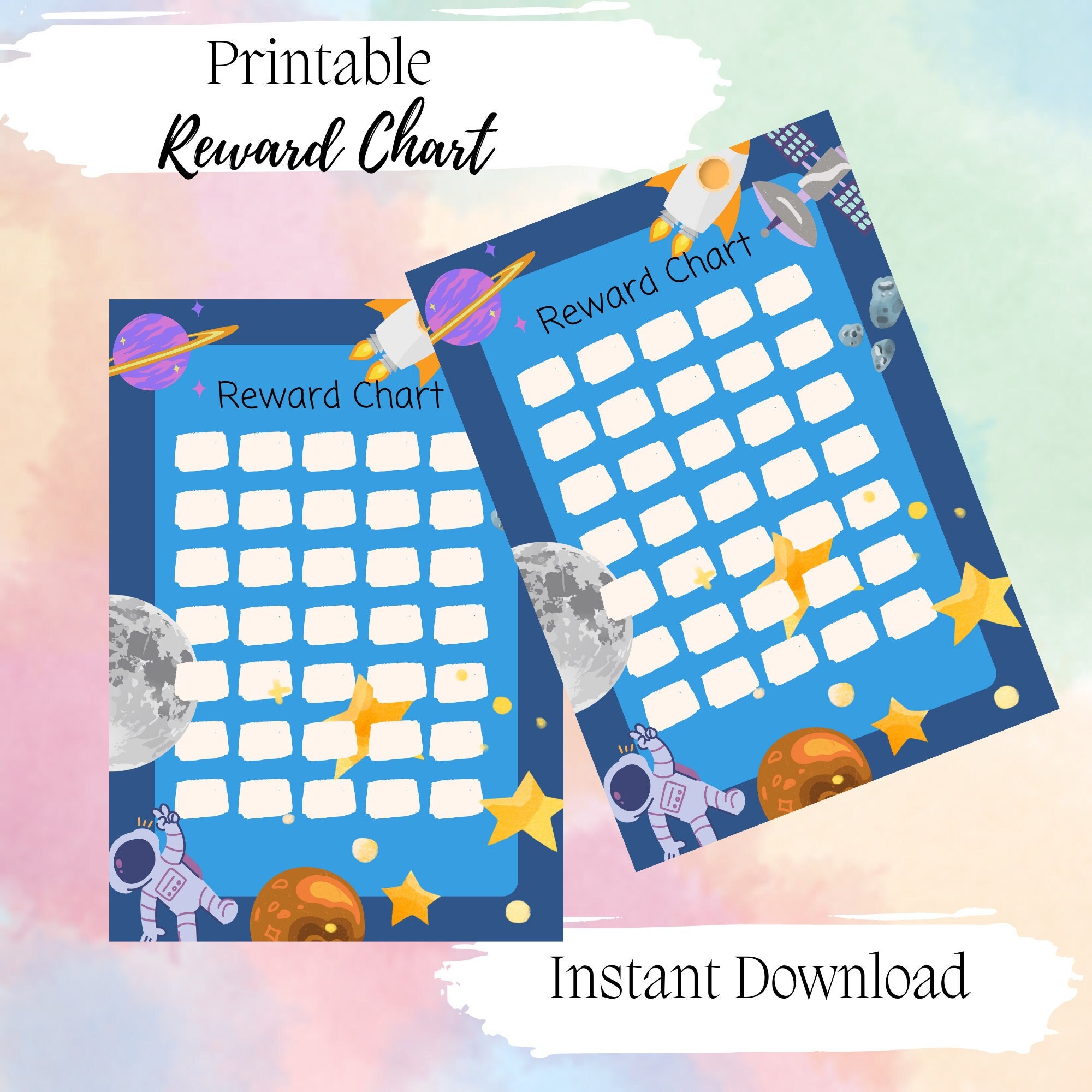 Space Themed Chart, Reward Chart for Kids, Behaviour Chart for Children ...
