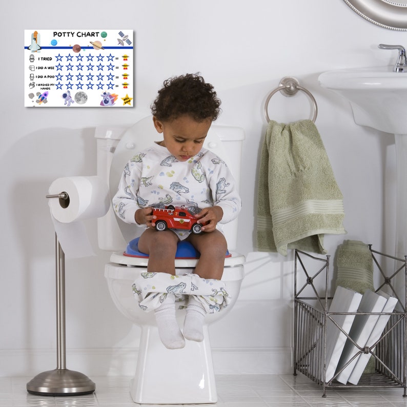 Potty Chart, Printable Potty Chart, Space Theme, Reward Chart, Toilet ...