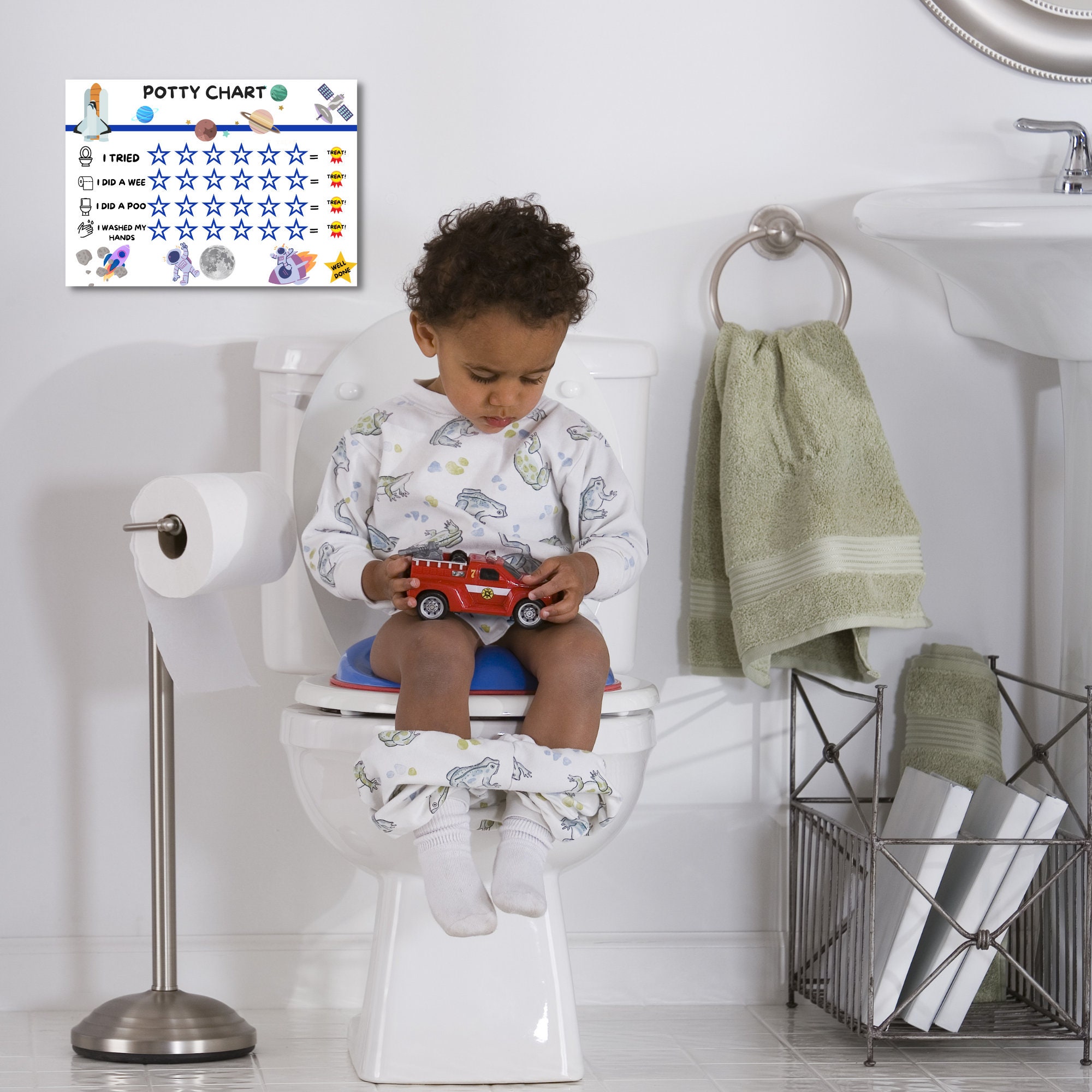 Potty Chart, Printable Potty Chart, Space Theme, Reward Chart, Toilet ...
