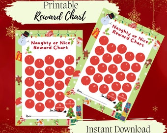 Christmas Reward Chart, Behaviour Chart for Kids, Reward Chart ...