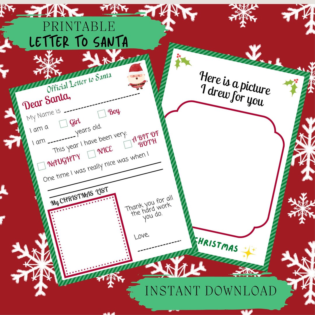 Carta a Santa, Carta de Santa, Carta a Santa Imprimible, Descarga ...