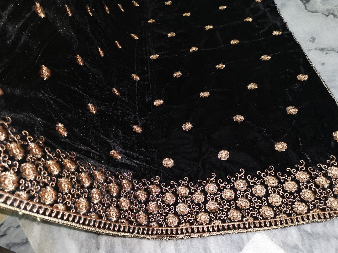 Embroidered Velvet Shawl: Bridal Wedding Groom Gift - Etsy