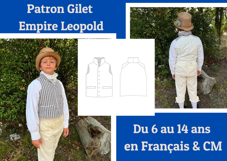 Children's Regency Waistcoat PDF Pattern, French & CM - Etsy