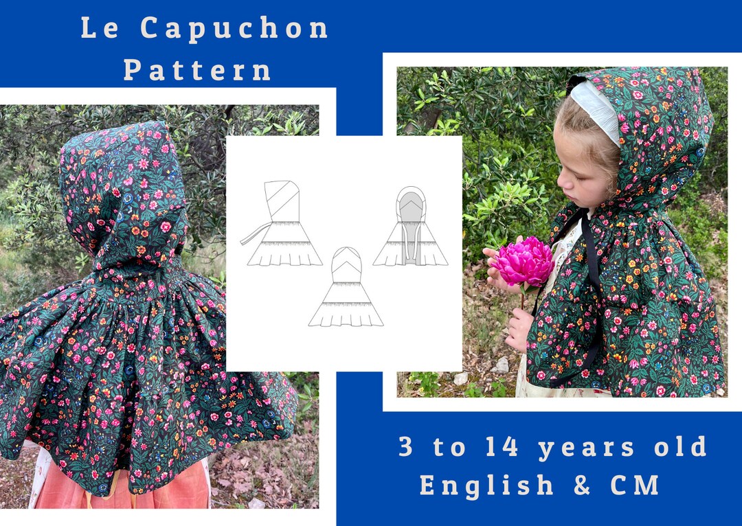 Pattern of Hood or Cap for Child, Georgian Era, Regency, Empire, for ...