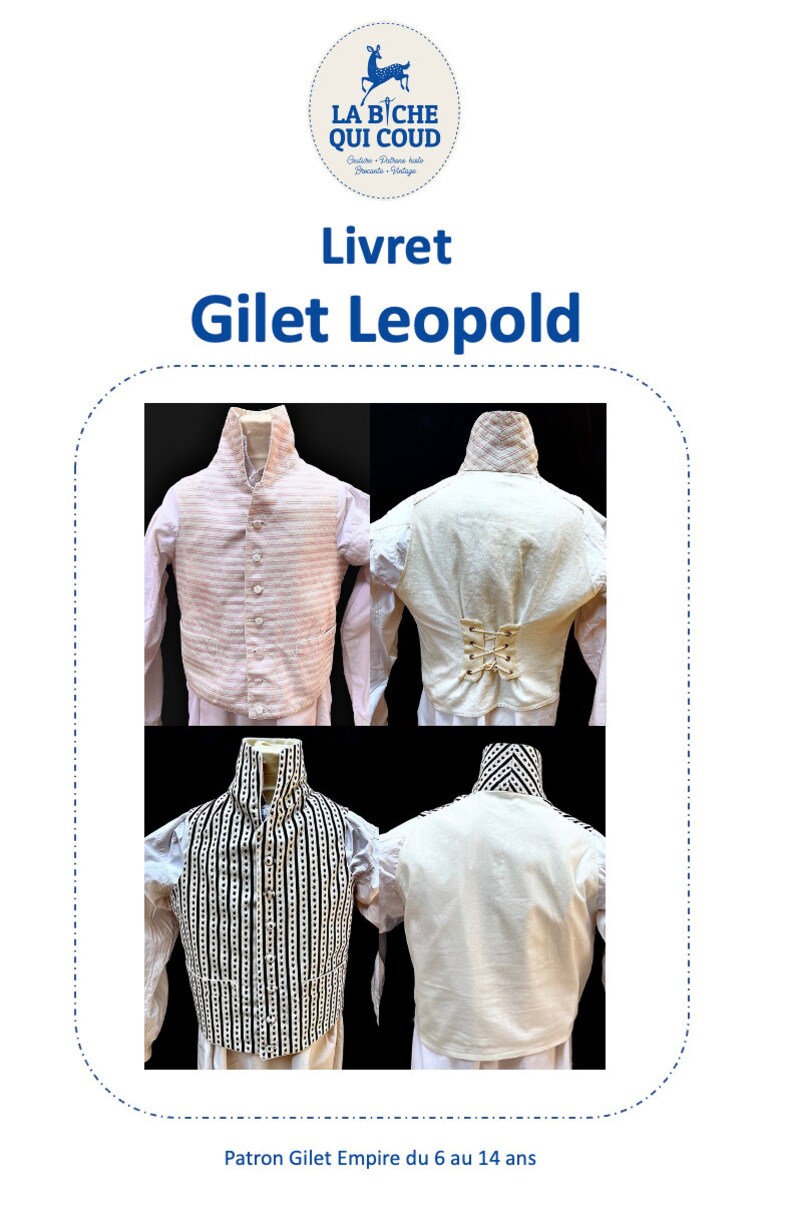 Children's Regency Waistcoat PDF Pattern, French & CM - Etsy