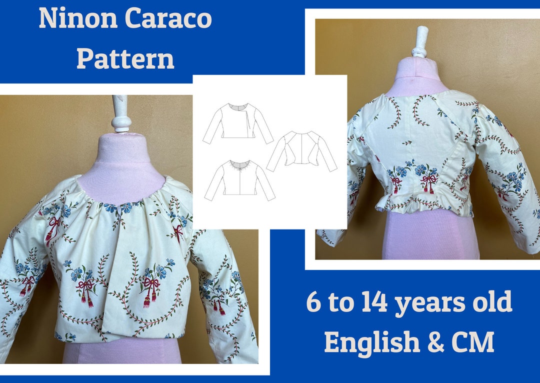 18th Century Children's Caraco Pattern Size 6/14 French Provence ...
