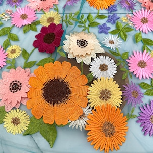 Colorful Floral Fabric,3d Floral Fabric,tulle Fabric,mesh Fabric,for ...
