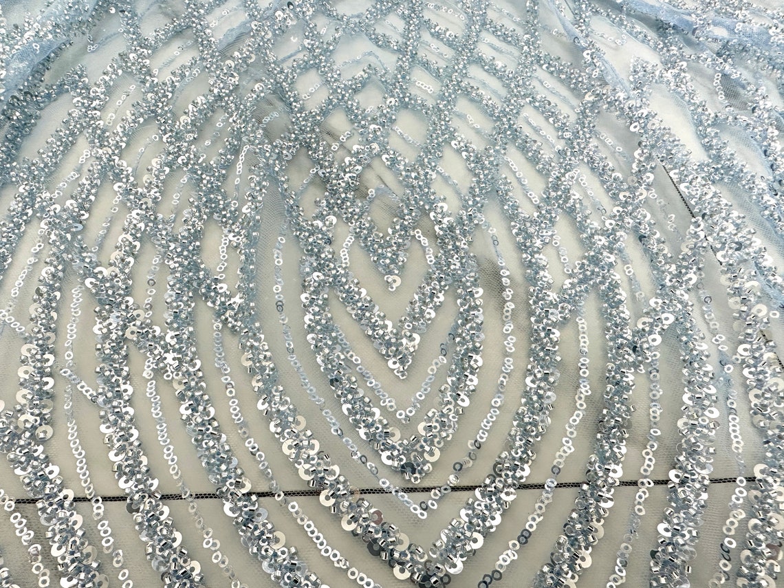 Gorgeous Cobweb Sequin Mesh Fabric, Heavy Beaded Lace Fabric, DIY ...