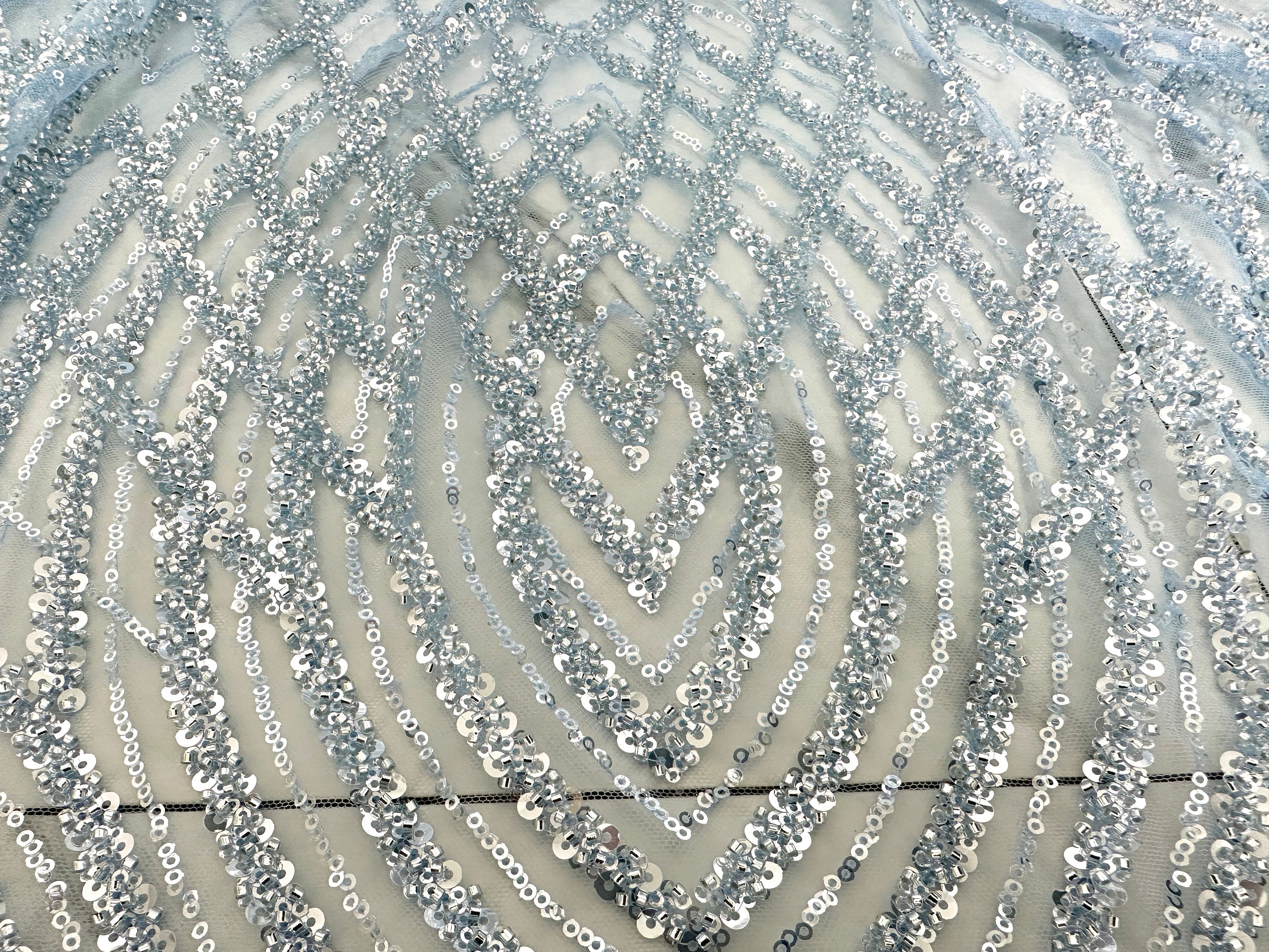 Gorgeous Cobweb Sequin Mesh Fabric, Heavy Beaded Lace Fabric, DIY ...